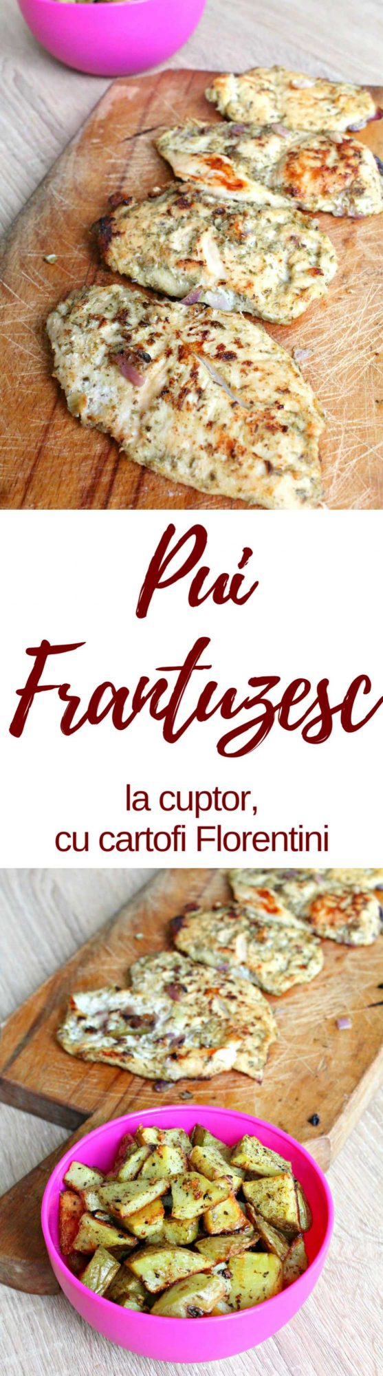 Pui Frantuzesc Gatit La Cuptor Cu Cartofi Florentini